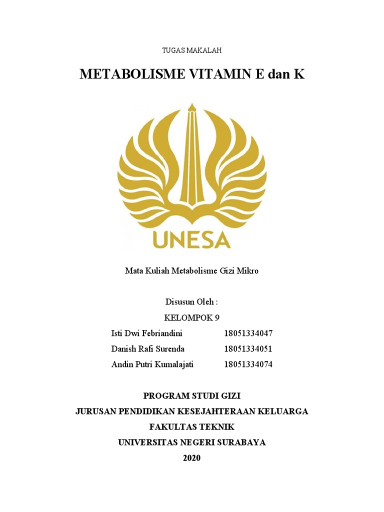 Makalah Metabolisme Vitamin A-K - Kel 9 | PDF