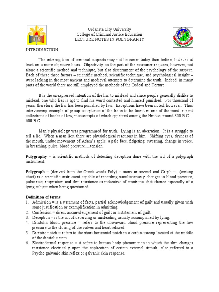 Lie Detection Techniques (Prelim) | PDF | Polygraph | Autonomic Nervous System