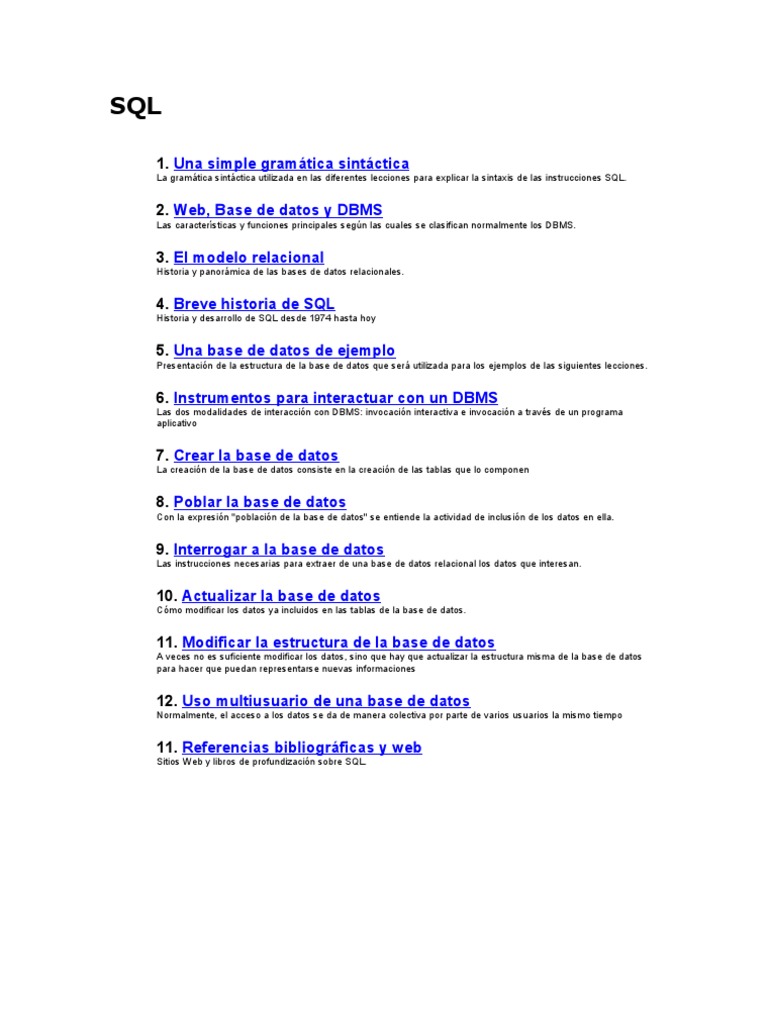SQL | PDF | SQL | Tabla (base de datos)