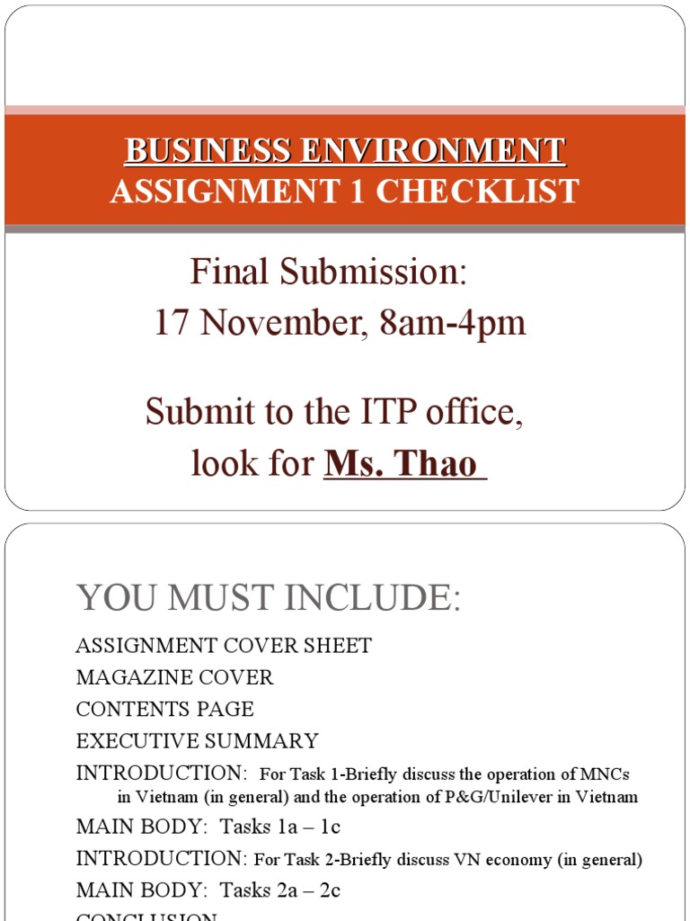 Business Environment Assignment 1 Checklist | PDF | Economic System ...