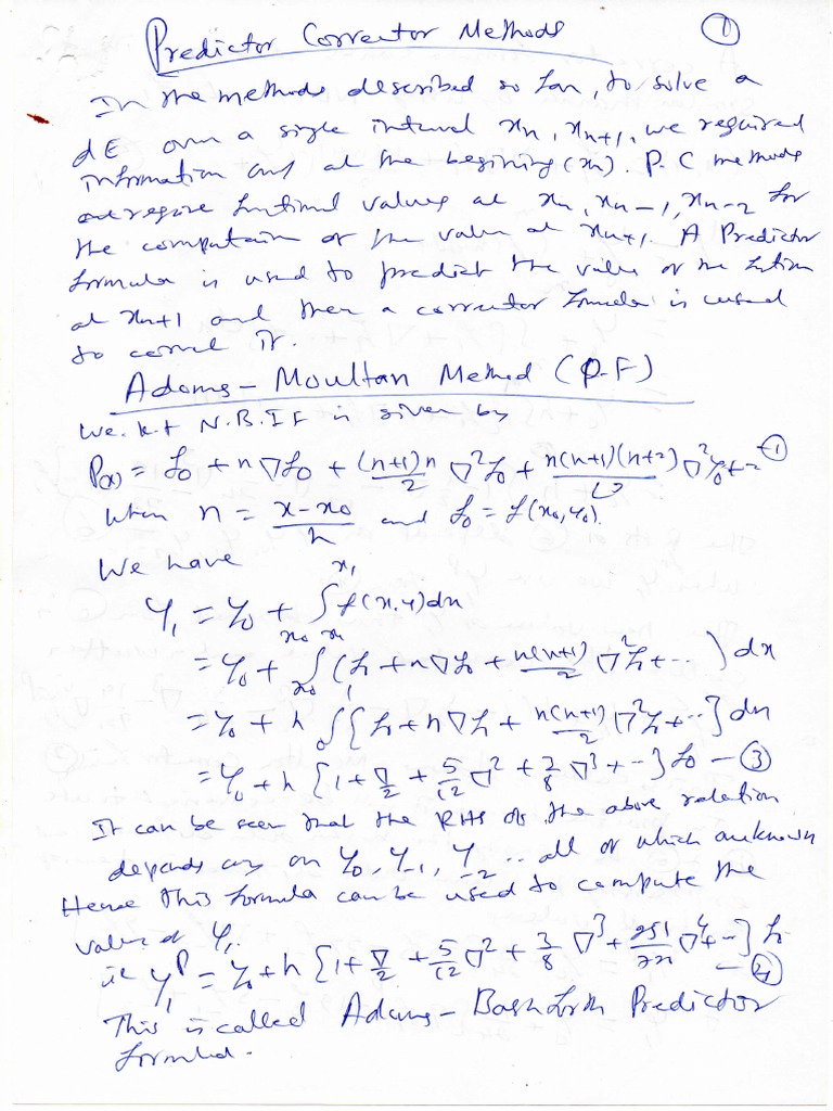 Predictor Corrector Methods Pdf