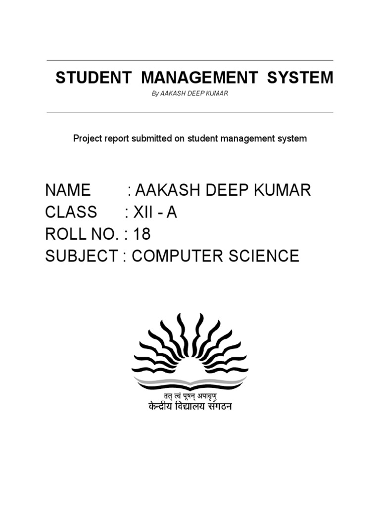 Student Management in Mysql by AAKASH DEEP KUMAR | PDF