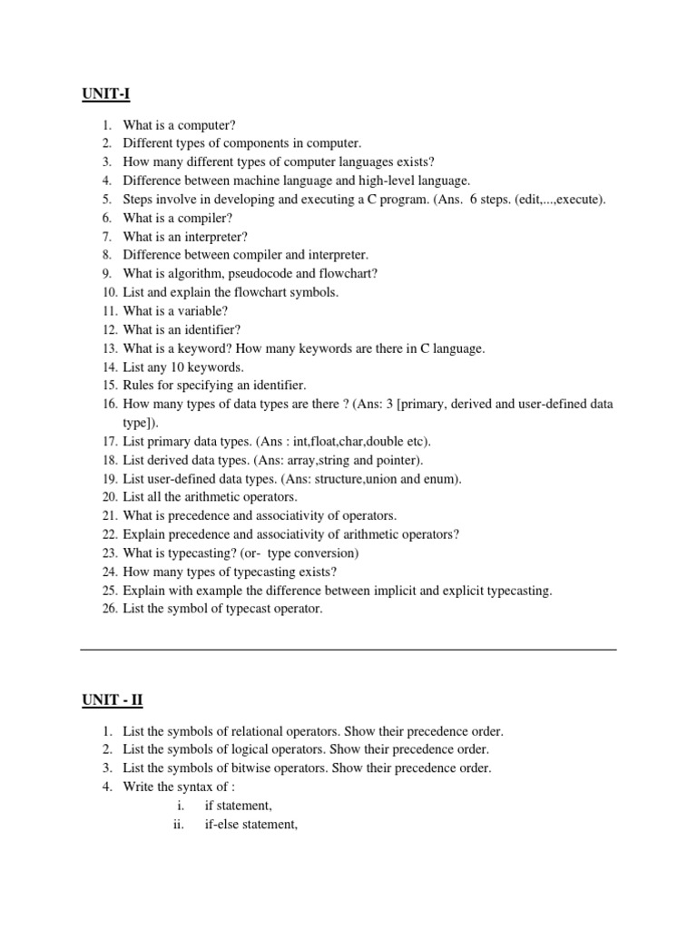 CP Lab Viva Questions | PDF | Pointer (Computer Programming) | Data Type