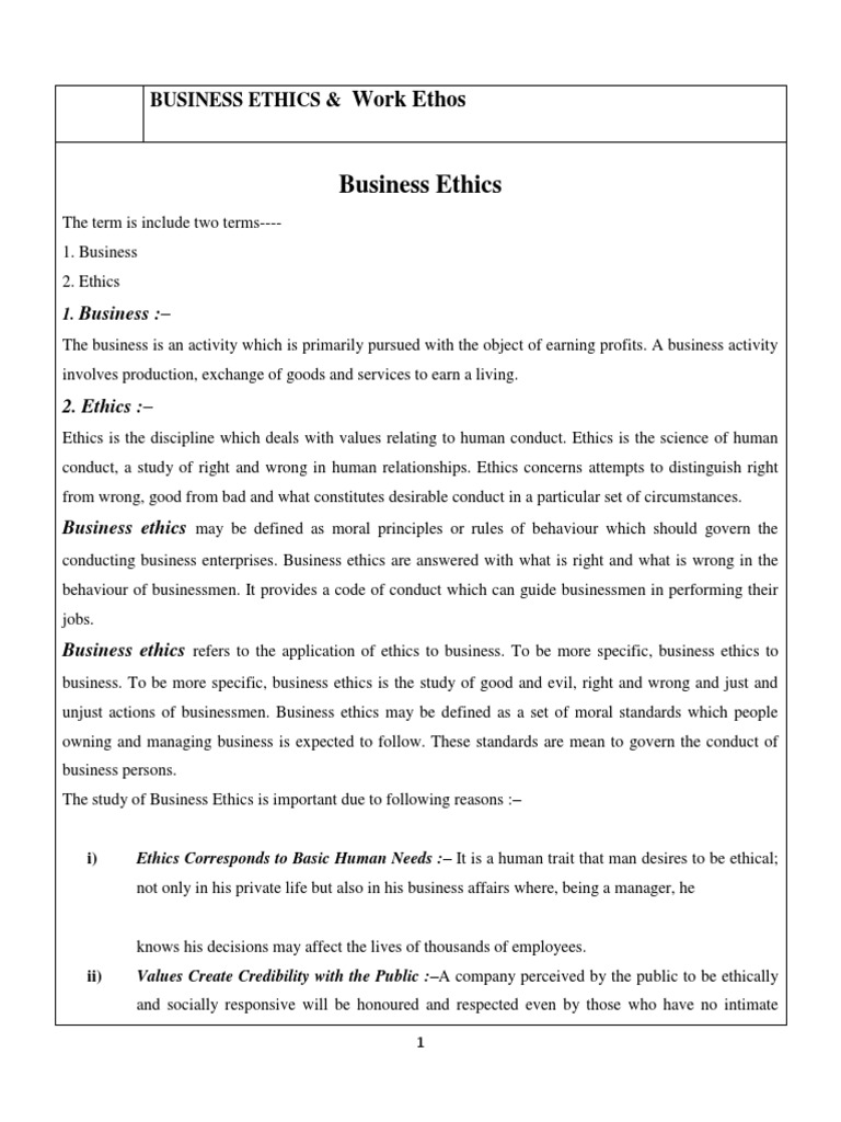 Work Ethos PDF | PDF | Business Ethics | Value (Ethics)