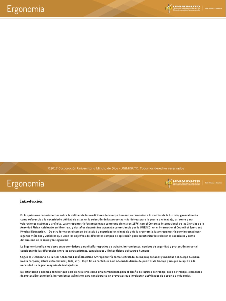 Actividad 3 Ergomomia Medidas Antropometricas | PDF | Factores humanos ...