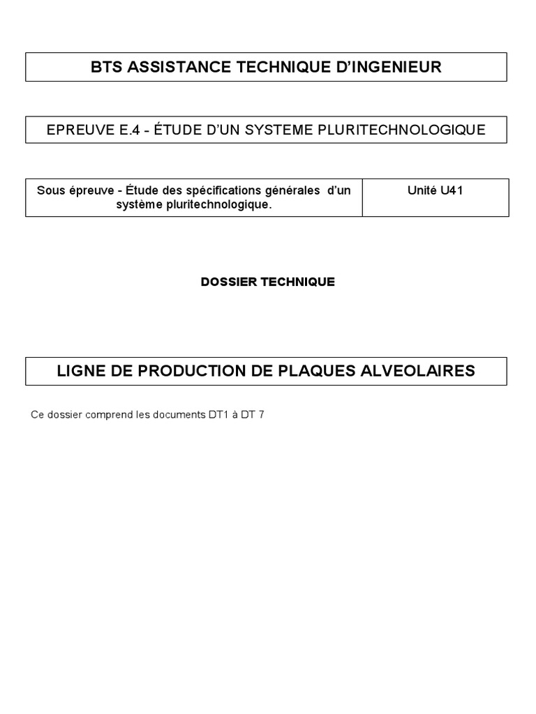 9464 Dossier Technique U41 Copie | PDF