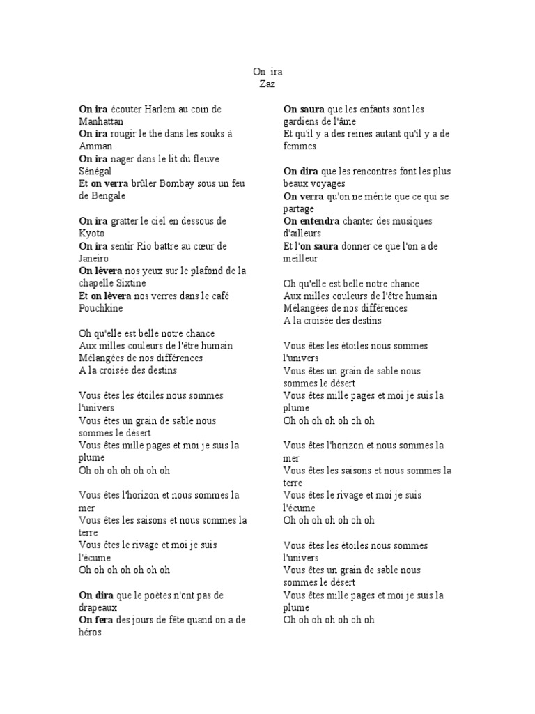 Zaz - On Ira | PDF