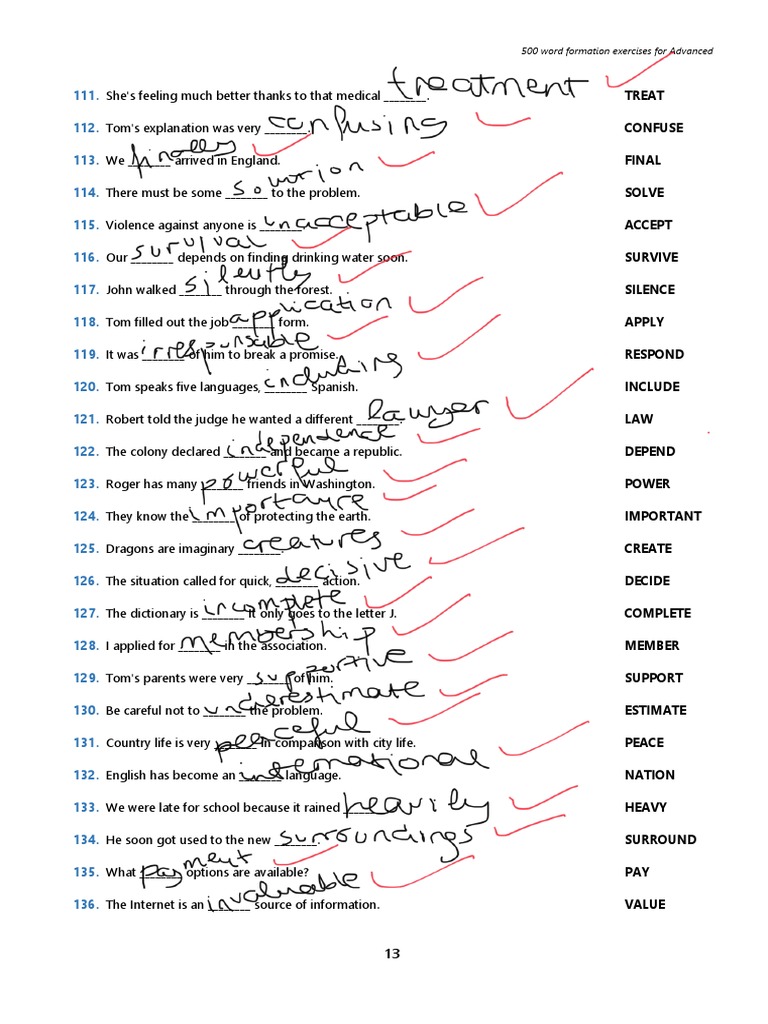 Advanced Word Formation Exercises | PDF | Language Arts & Discipline