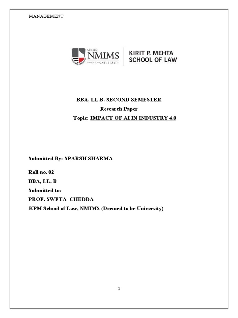 E02 Sparsh Sharma Management | PDF | Artificial Intelligence | Intelligence (AI) & Semantics