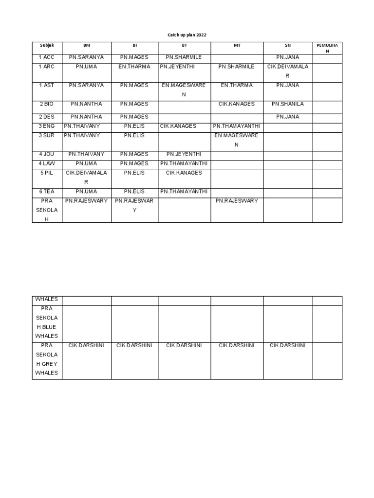 2022 Catch-Up Plan Overview | PDF