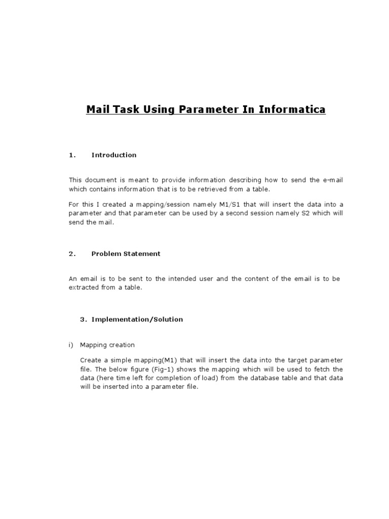 Email Task with Parameter in Informatica | PDF | Information Retrieval ...