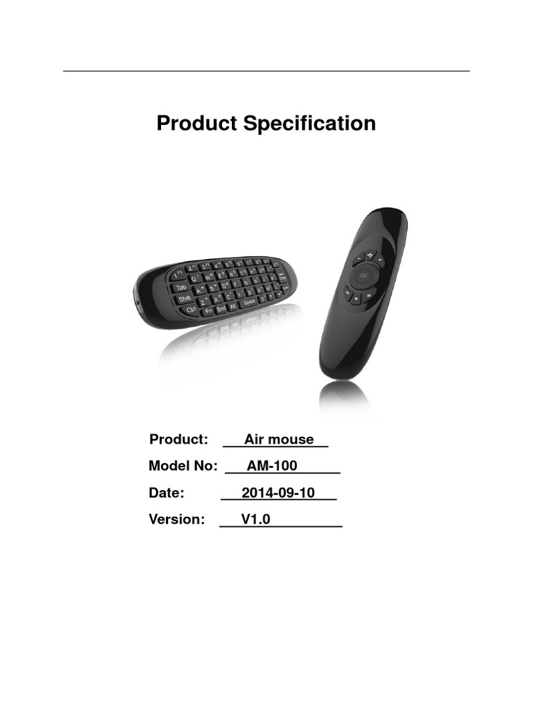 Air Mouse AM-100 Specs & Features | PDF | Computer Keyboard | Radio