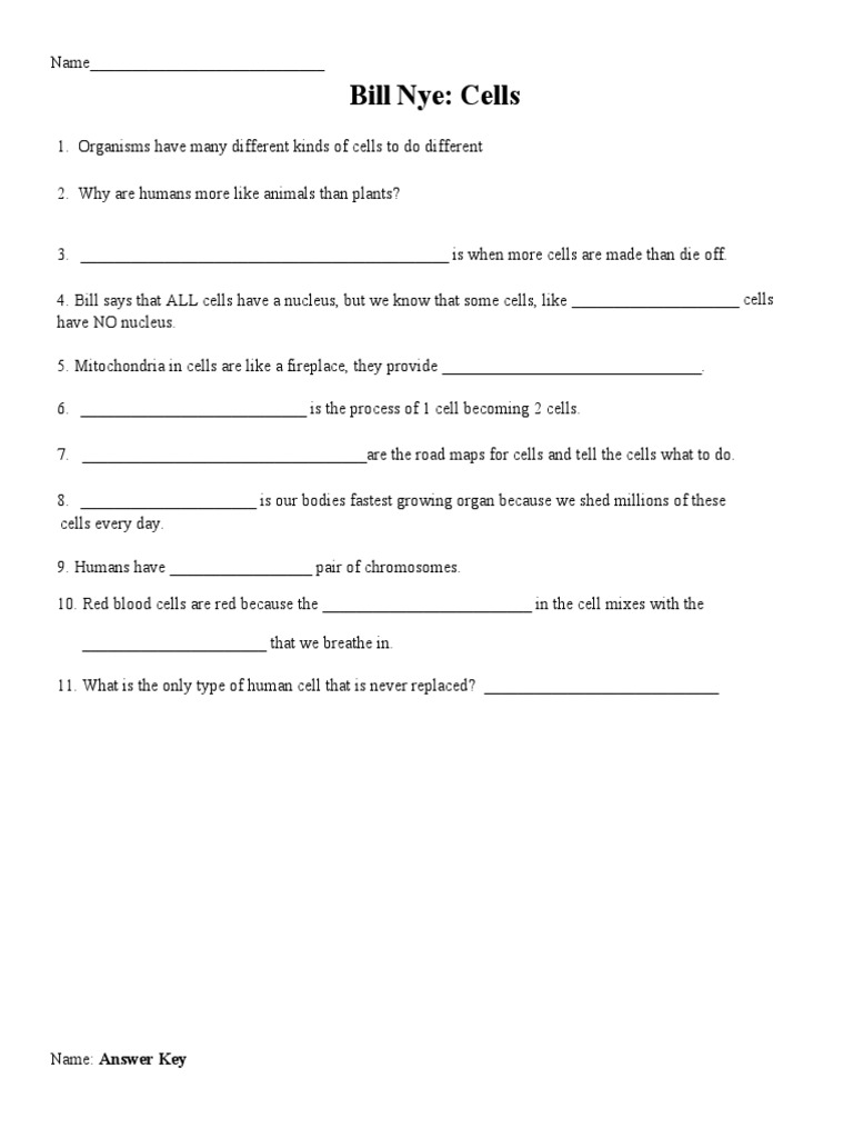 Bill Nye Cells | PDF
