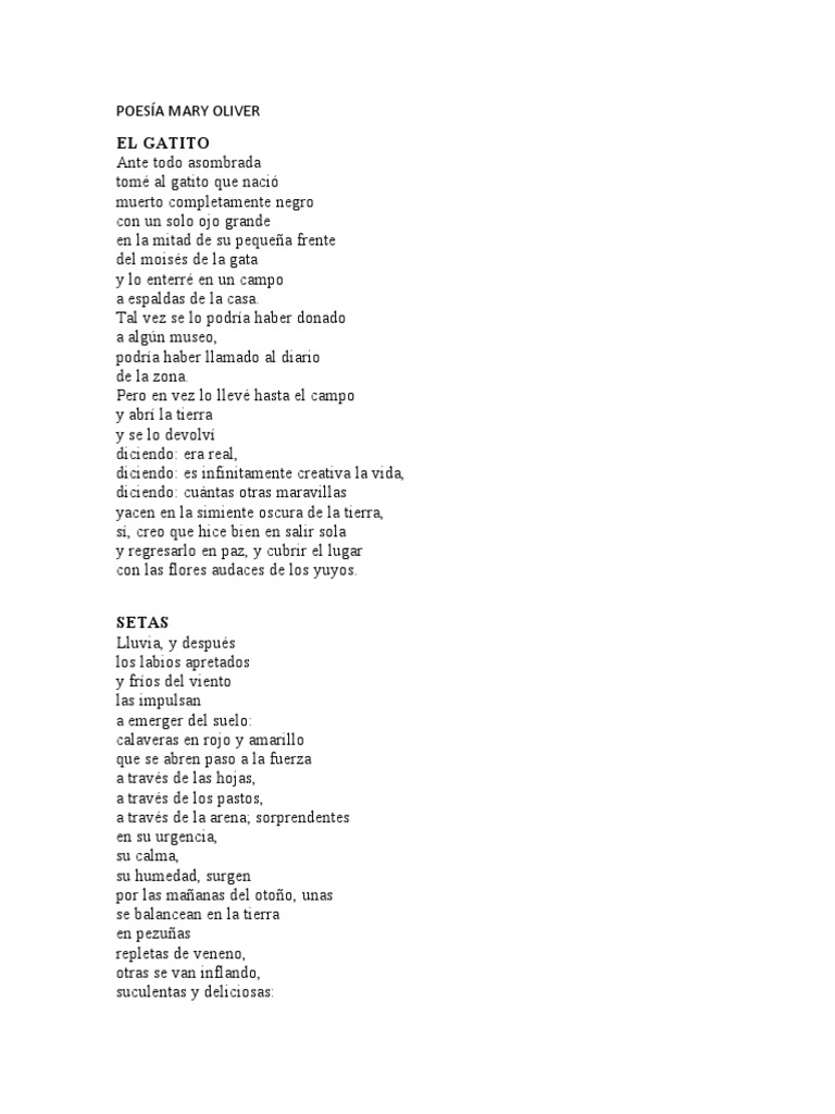 Poesía Mary Oliver | PDF