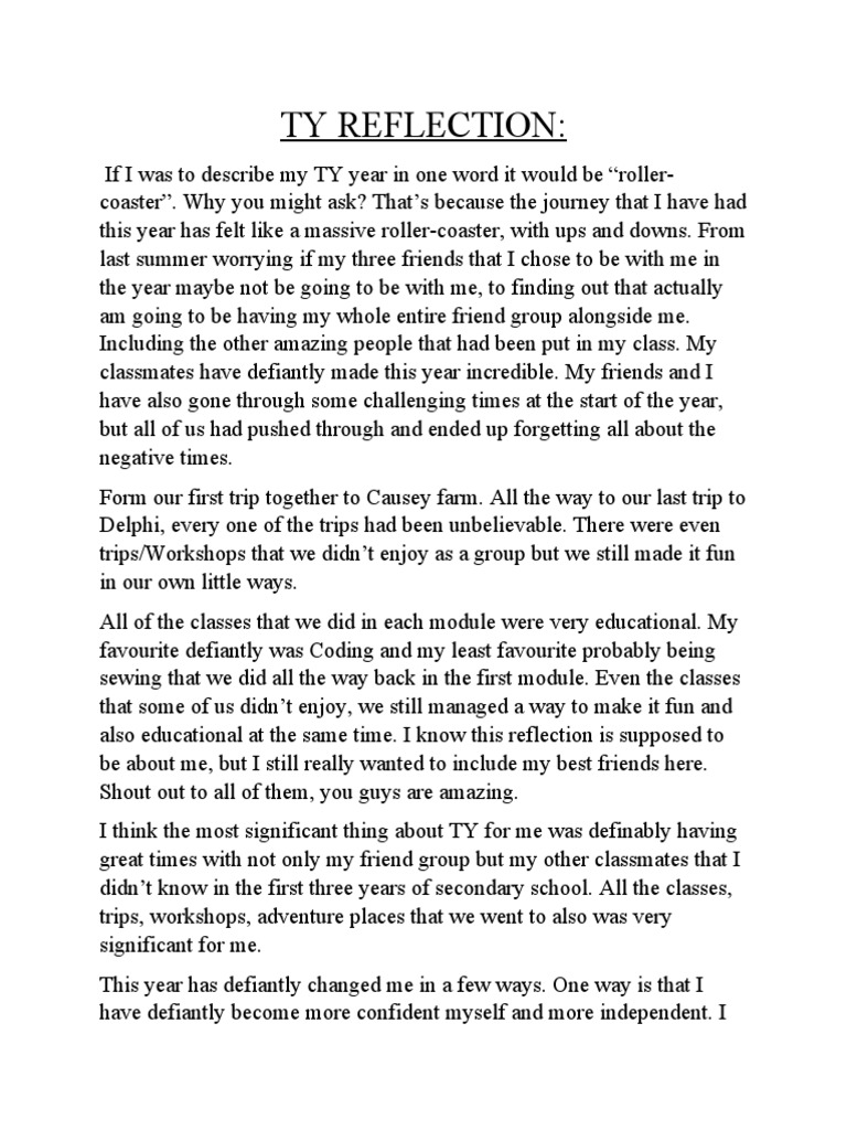 End of Year Ty Reflection | PDF