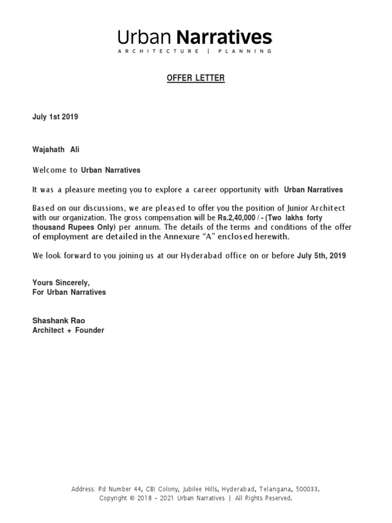 Offer Letter | PDF