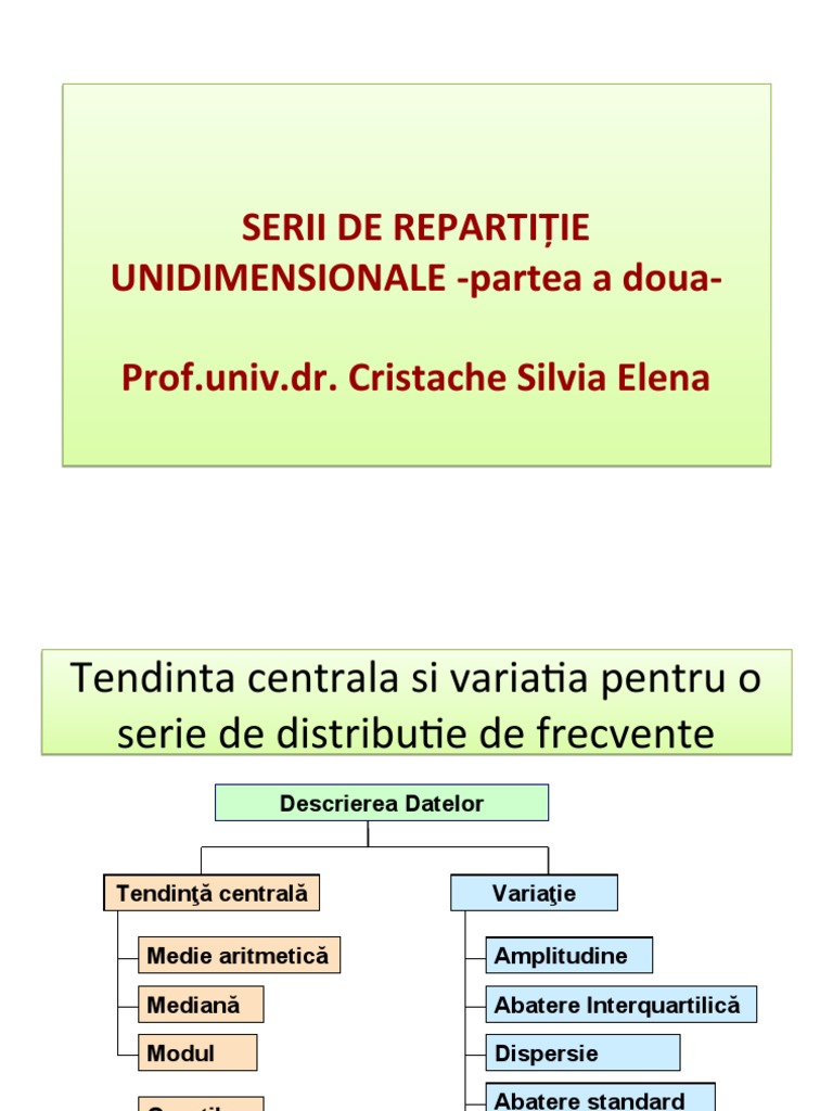 Curs 4-Serii de Repartitie de Frecvente - Indicatorii de Variatie, Statistica, Platforma, 2021 ...