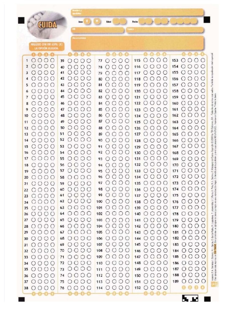 Qdoc - Tips Hoja de Respuestas Cuestionario Cuida Tea Ed | PDF