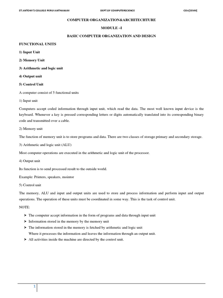 Module 1 Coa Pdf 