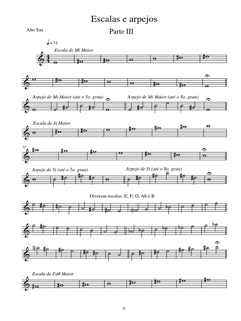 Escalas e Arpejos III SAX | PDF