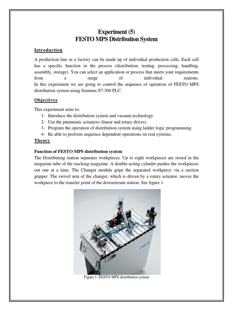 Figure 1: FESTO MPS Distribution System | PDF | Actuator | Programmable ...