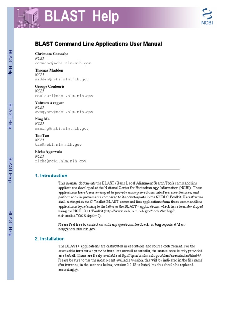 Blast User Manual | PDF | Blast | Sequence Alignment