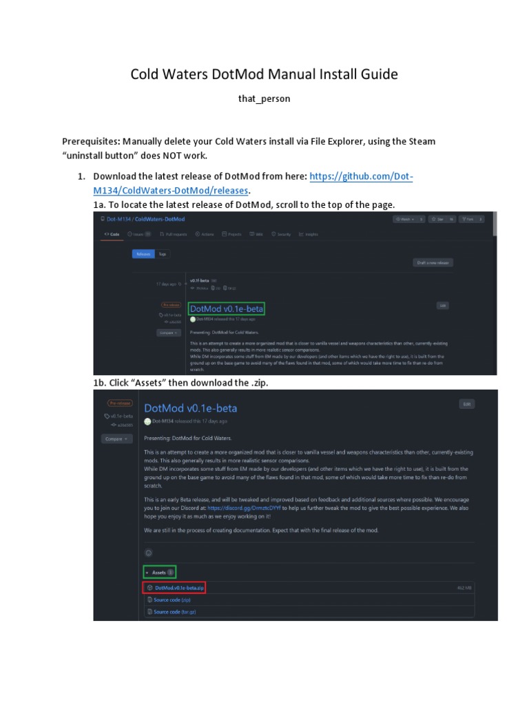 Cold Waters Dotmod Manual Install Guide: M134/Coldwaters-Dotmod ...