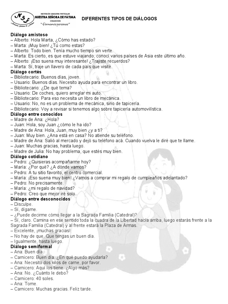 Tipos de Diálogos en Español | PDF