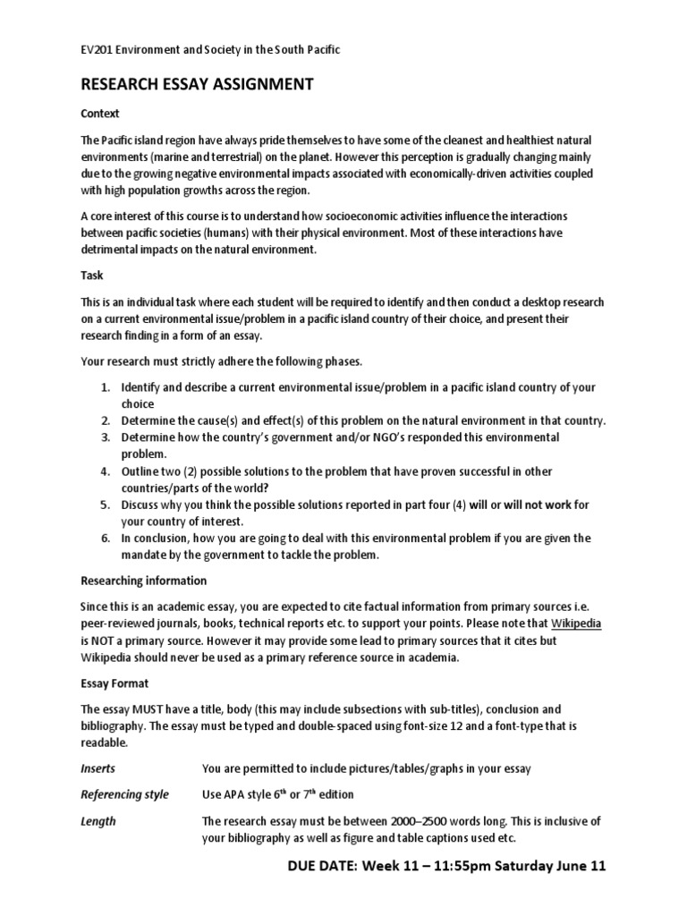 Research Essay Assignment | PDF | Evidence | Argument