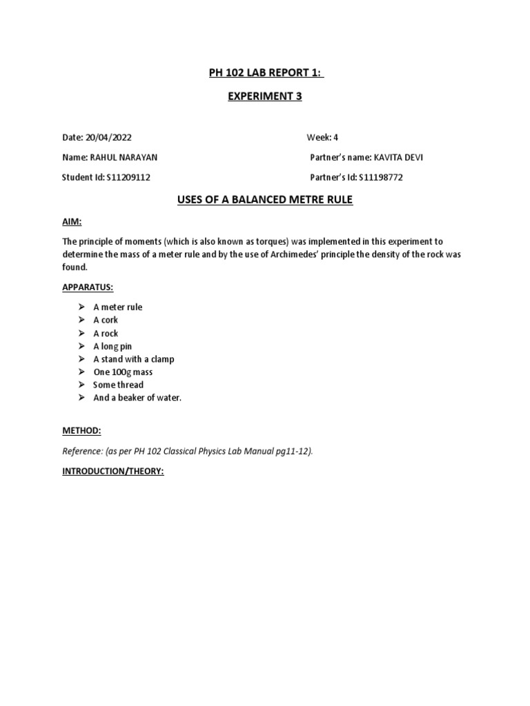 Balance Meter Rule | PDF