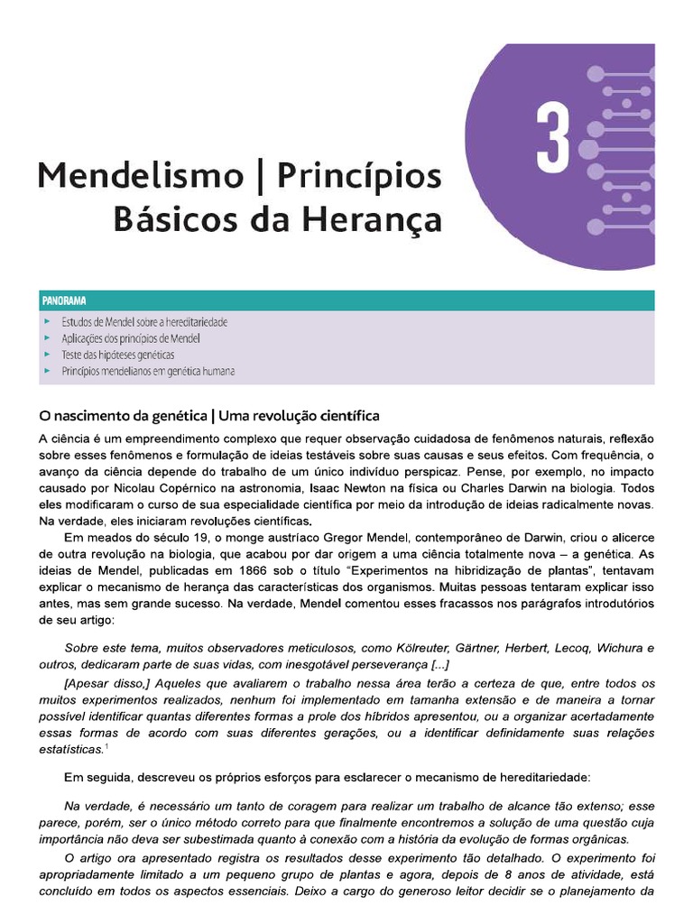 Cap 3 Mendelismo Pric Basicos Herança Fund Genet Snustad | PDF