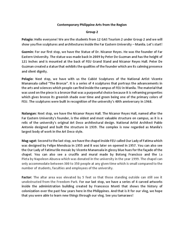 Cpar Vlog Script | PDF | The Arts