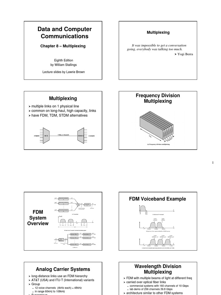 Data And Computer Communications Multiplexing Pdf Multiplexing