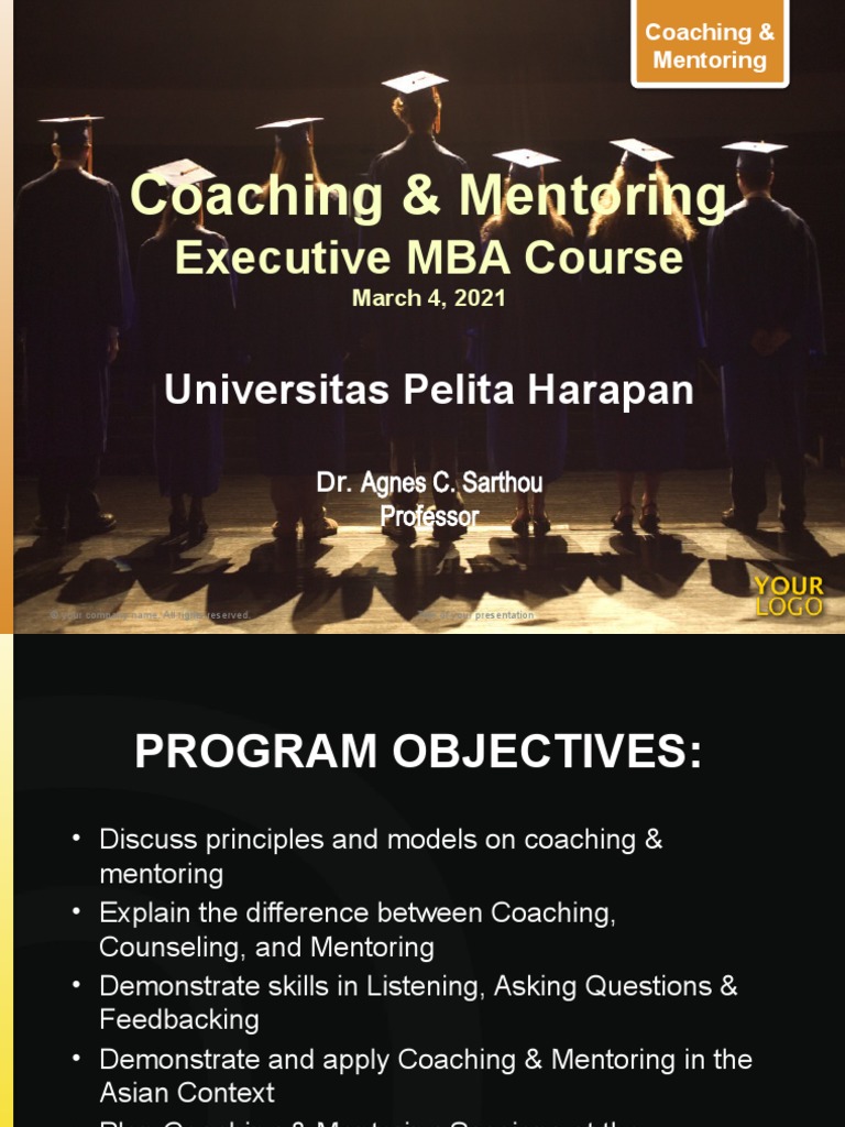 Coaching & Mentoring: Executive MBA Course | PDF | Mentorship | Applied ...