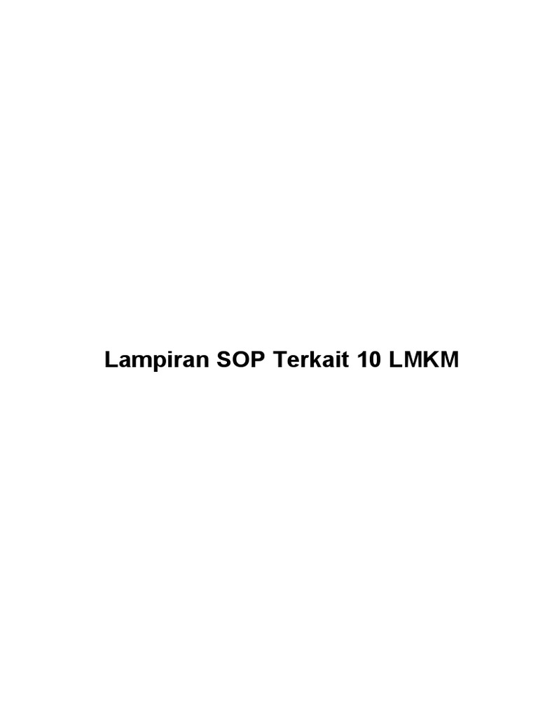 Lampiran SOP Terkait 10 LMKM Slawe | PDF