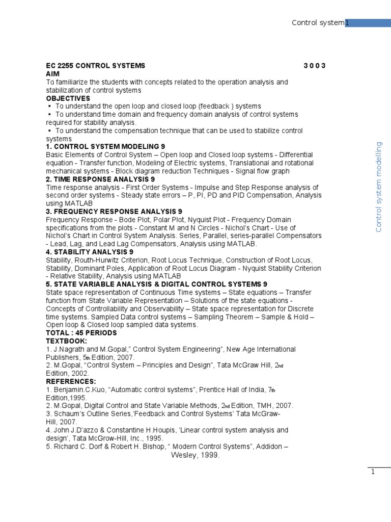Mechanical Control Systems Overview | PDF | Control Theory | Series And ...