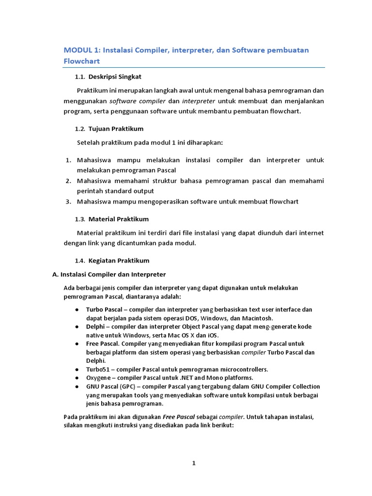 Cara Instalasi Compiler, Interpreter, Dan Software Pembuatan Flowchart ...
