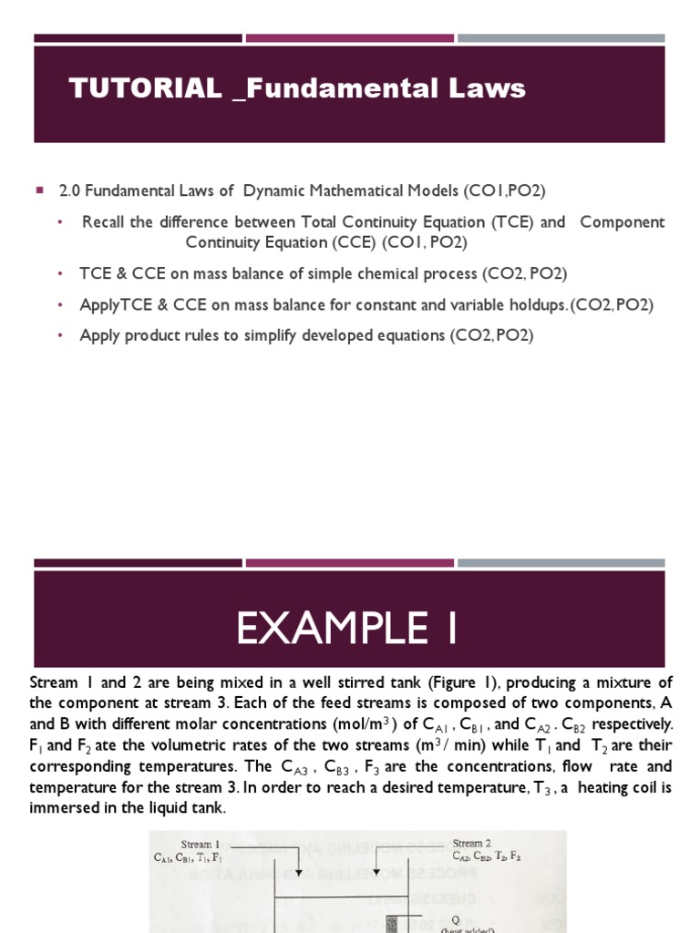 Dynamic Models: Mass Balance Tutorial | PDF | Concentration | Equations