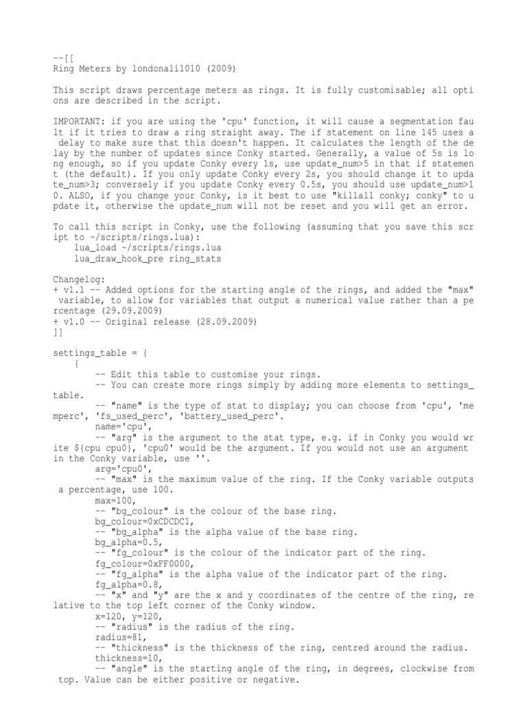Conky Ring Lua 30-5-2011 | PDF | Computer Programming | Areas Of ...