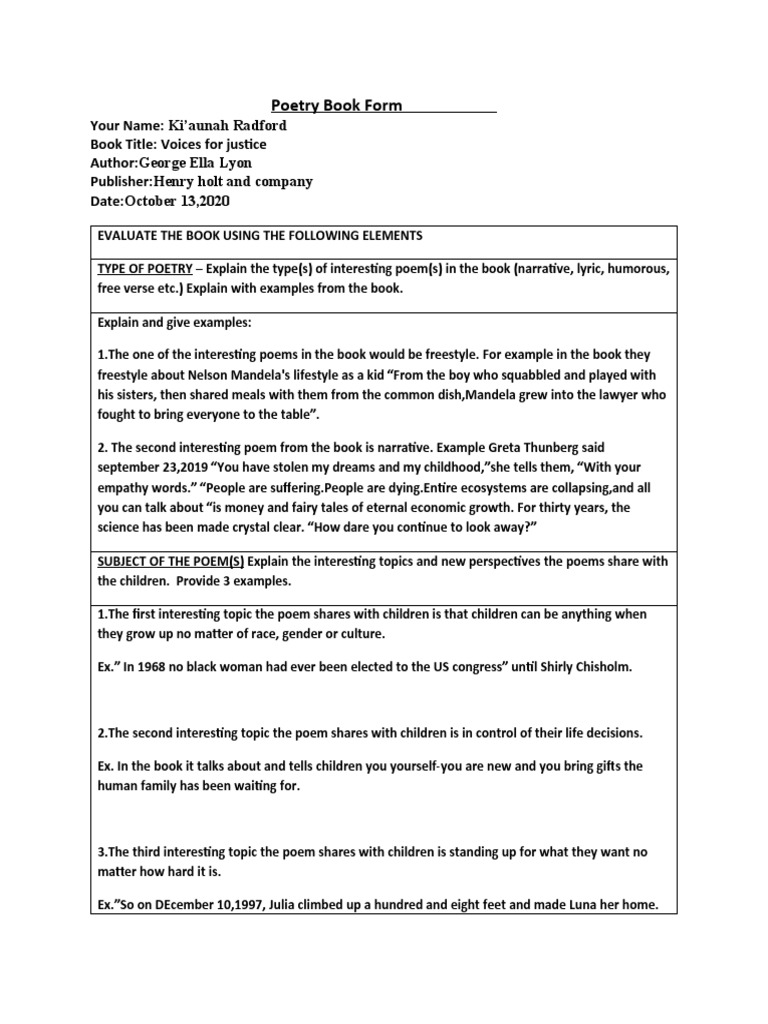 Poetry Form 1 | PDF | Poetry