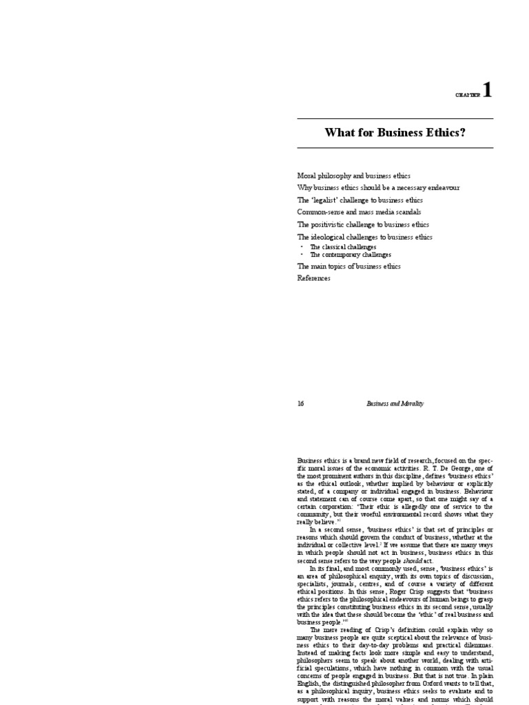 04.chapter 1 What For Business Ethics | PDF | Business Ethics | Morality