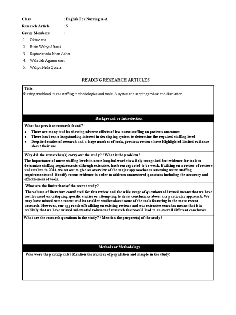 Guideline For Reading Research Article | PDF | Scientific Method ...