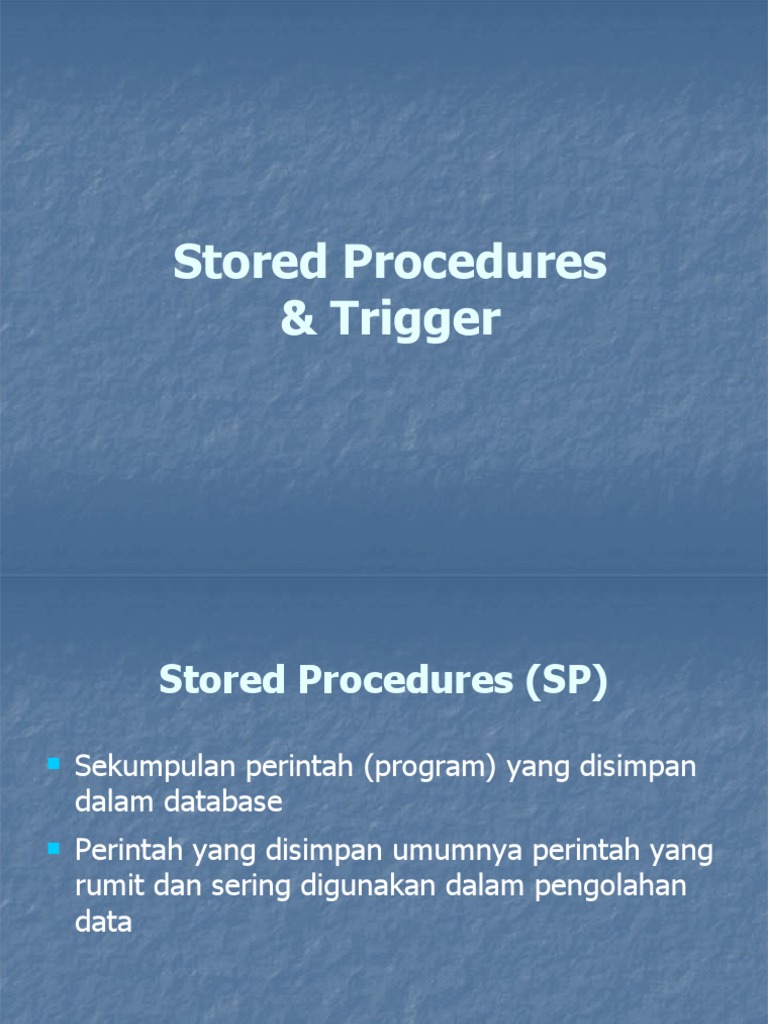 25 - Trigger & Store Procedure | PDF 25 - Trigger & Store Procedure | PDF