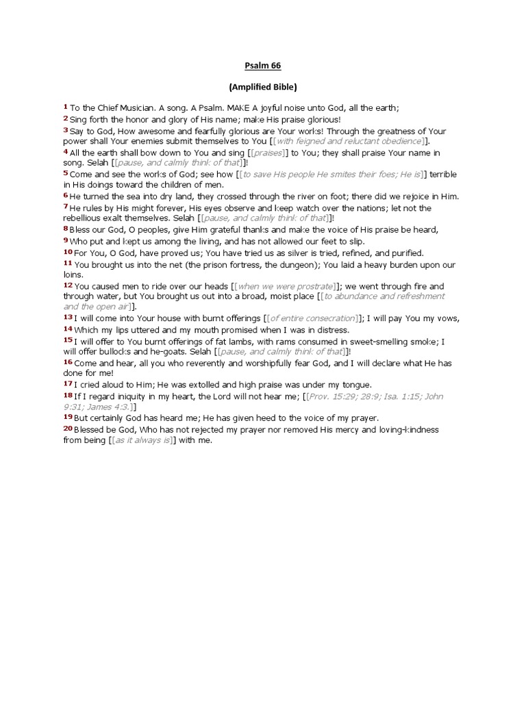 Psalm 66: A Call to Praise God | PDF