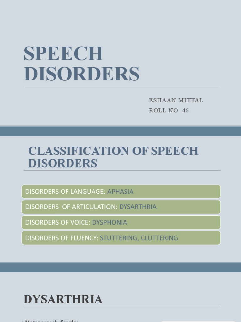 Speech Disorders | PDF