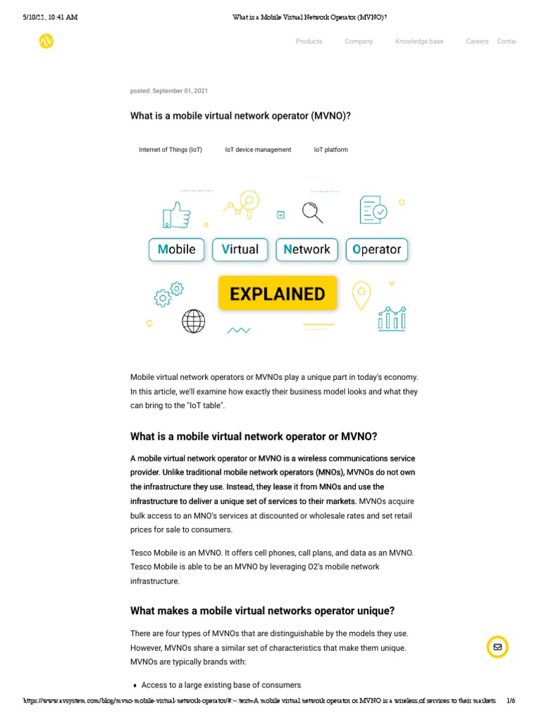 What Is A Mobile Virtual Network Operator (MVNO) | Download Free PDF ...