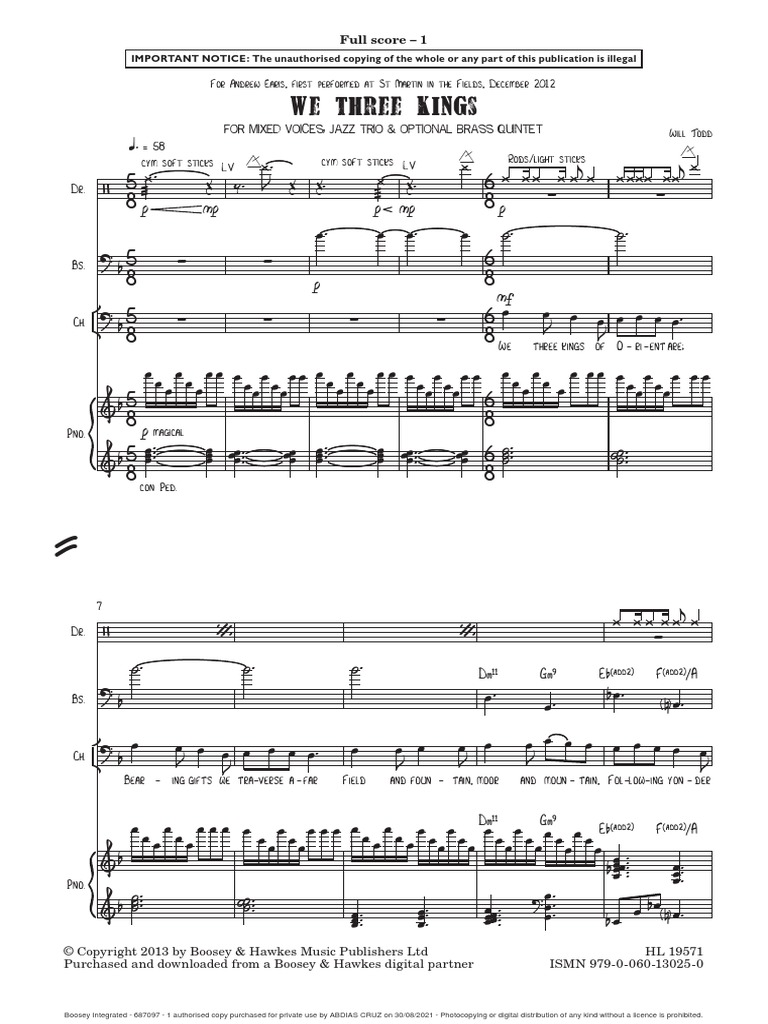 We Three Kings Jazz Ensemble-1-22 | PDF | Intellectual Works ...