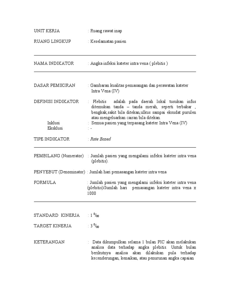 Indikator Mutu Plebitis | PDF | Sains & Matematika