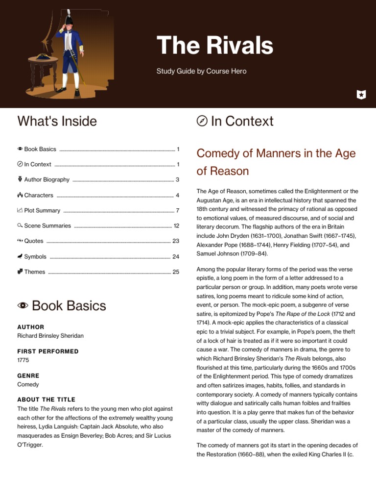 The-Rivals Coursehero Study Guide | PDF