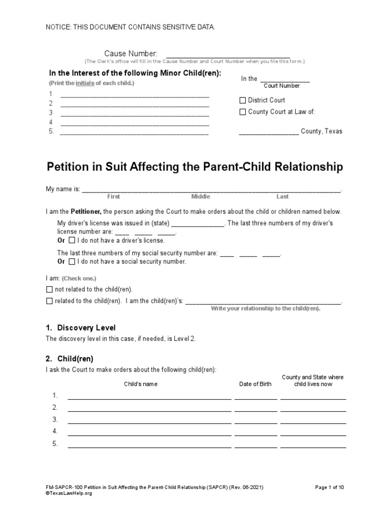 Fm-Sapcr-100 Sapcr Petition English - Petitioner 7 0 | PDF